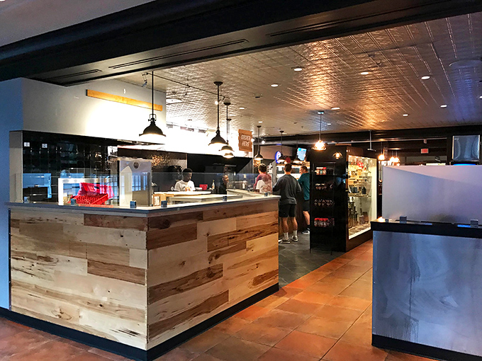 Where the magic happens. This counter is the DMZ between hunger and happiness, staffed by the peacekeepers of barbecue.