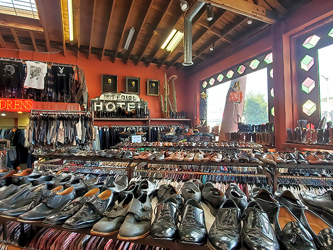 The shoe section offers a time-traveling footwear experience&mdash;from disco platforms to western boots that have seen more than their share of line dances.