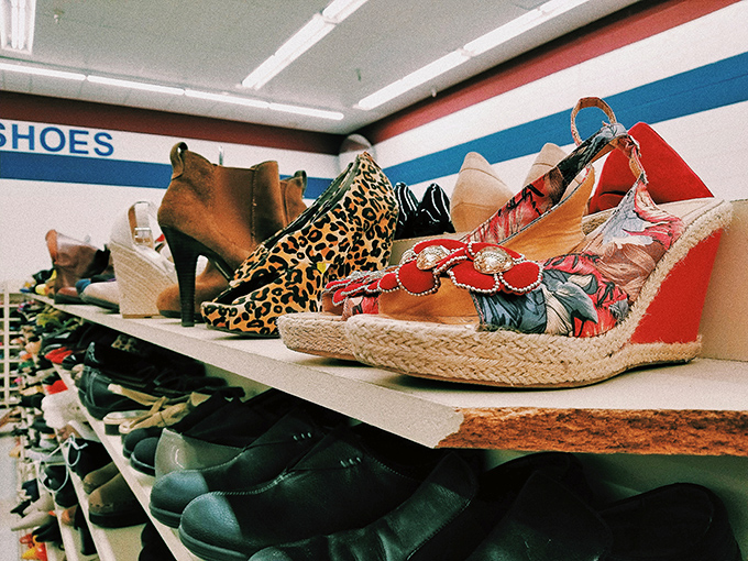 Leopard print wedges neighbor practical flats in the shoe section&mdash;a footwear buffet where your wallet and fashion sense can peacefully coexist.