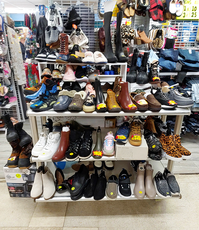 Shoe paradise! From practical boots to statement leopard prints, footwear for every Pennsylvania occasion from barn dances to boardroom meetings.