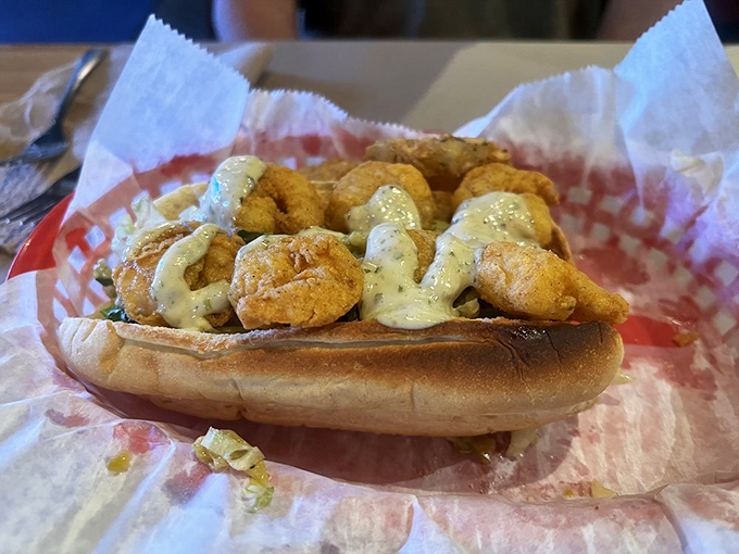 This shrimp po' boy doesn't just transport you to New Orleans &ndash; it buys you a house there and introduces you to all the neighbors.