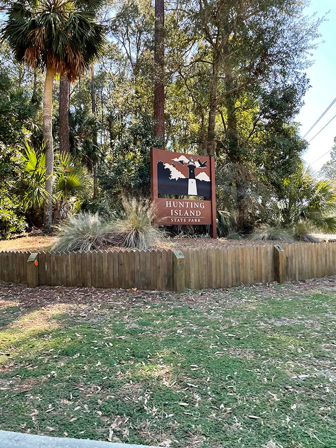 The park entrance sign stands like a quiet invitation, promising adventures that no smartphone notification could ever match. 