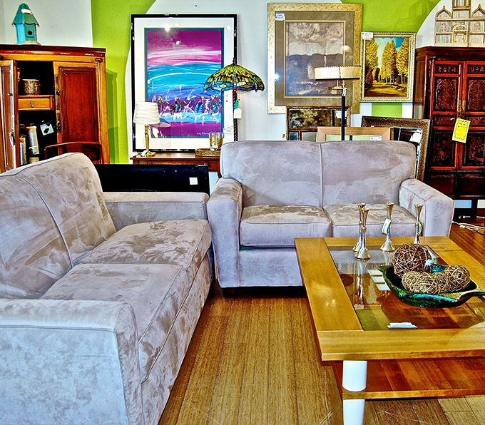 Seating arrangements that invite you to imagine them in your living room. These sofas have already survived the break-in period&mdash;they're pre-comfied for your convenience.