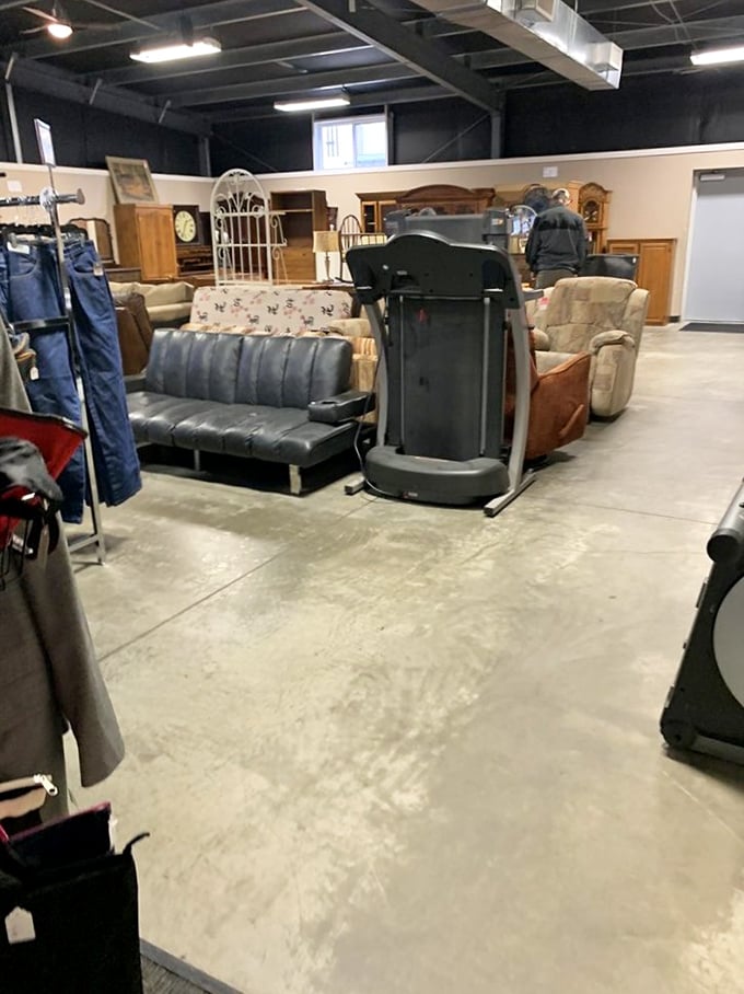 The furniture section: where mid-century meets mid-life crisis. That leather couch has stories to tell, but thankfully, it's been priced not to.