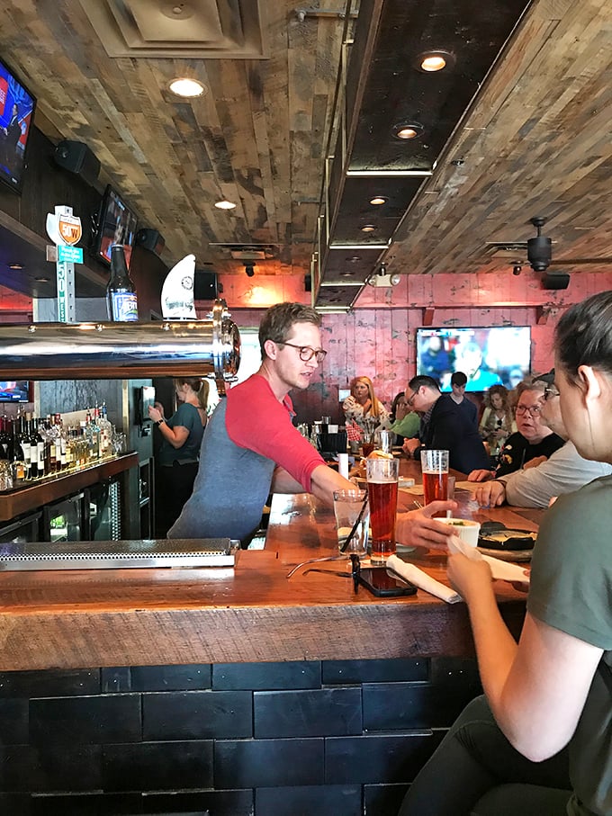 Where the magic happens&mdash;The Eagle's bar is command central for an impressive array of local brews and cocktails that complement that famous fried chicken.