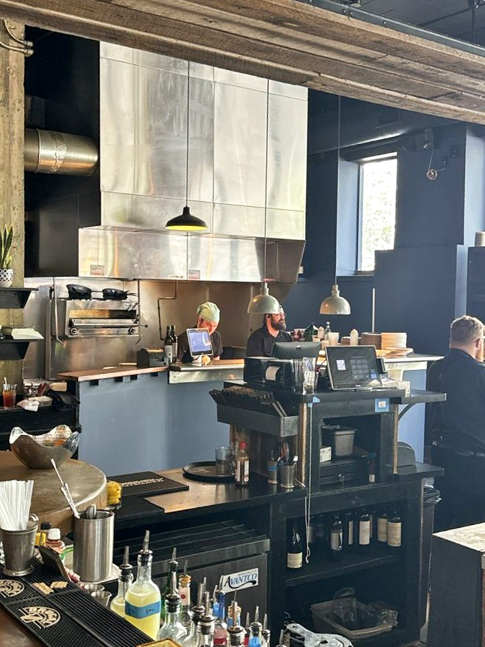 Where the magic happens. Rappahannock's open kitchen design lets you witness the choreography that transforms fresh ingredients into edible art.