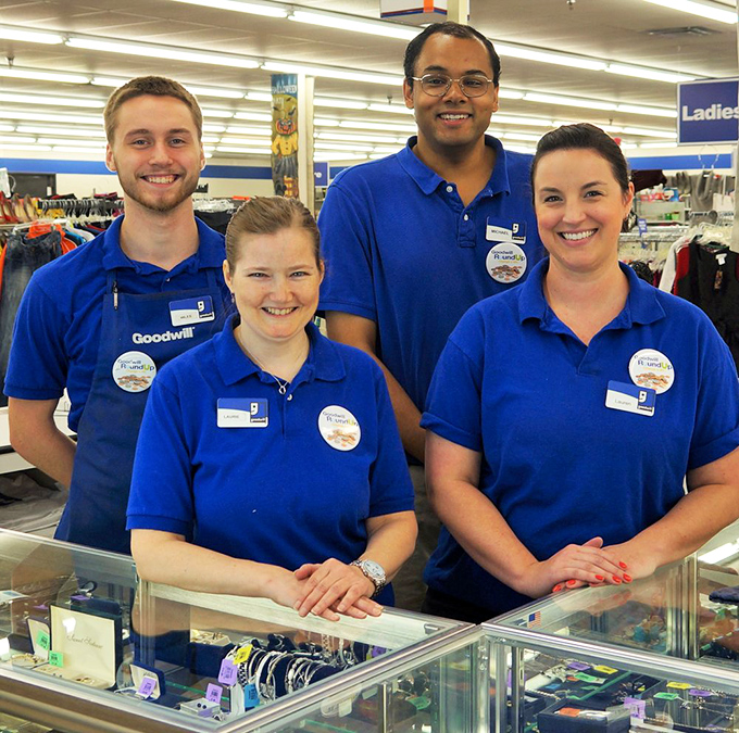 The friendly faces behind the Goodwill mission. These team members transform your bargain hunting into community support and job training.