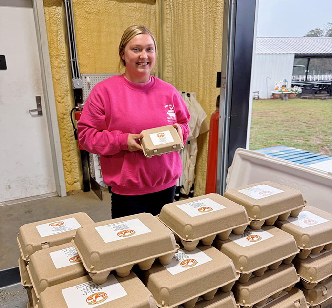 Behind every great farm product is someone who cares enough to do things the right way. Fresh eggs handled with pride and care.