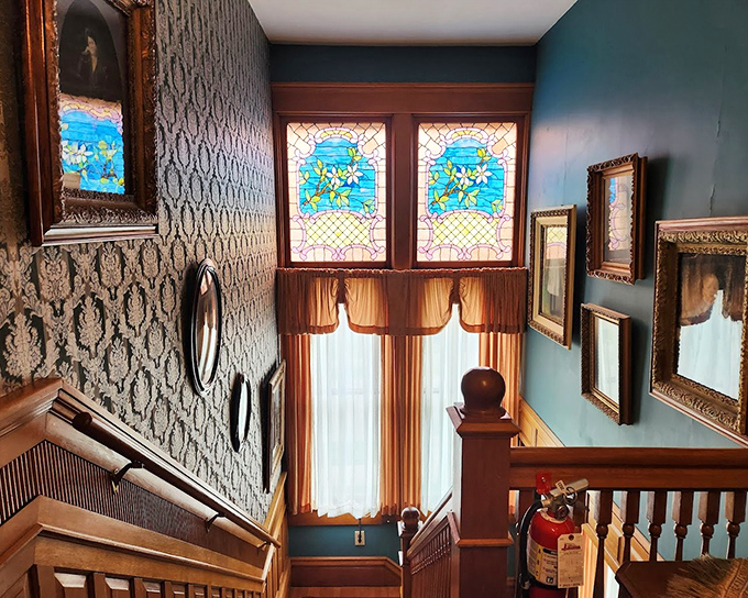 Stained glass windows that filtered sunlight for generations &ndash; the original mood lighting. These colorful panes turned ordinary afternoons into kaleidoscopic experiences.