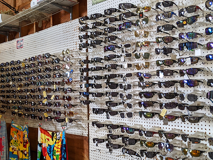 Sunglasses galore! Finding your perfect pair is like a treasure hunt where everyone wins&mdash;especially your retinas.