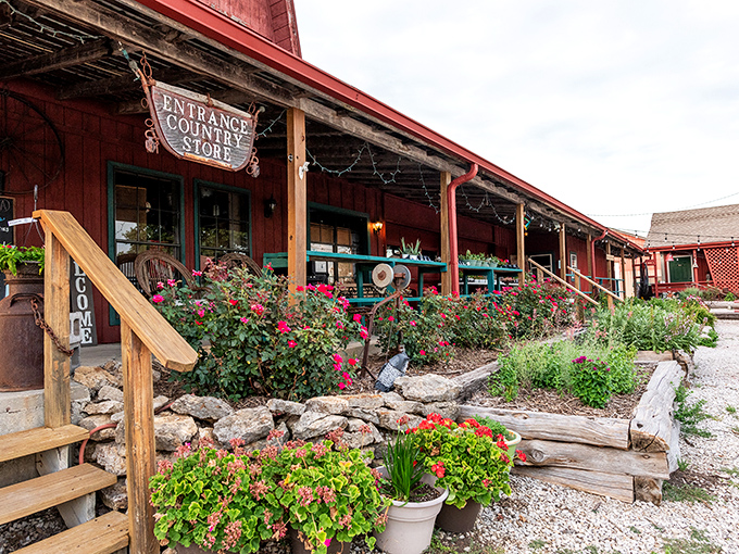 The Farmer's House Country Store wraps you in rustic charm, with flowers so vibrant they look like they're competing for a garden magazine cover.