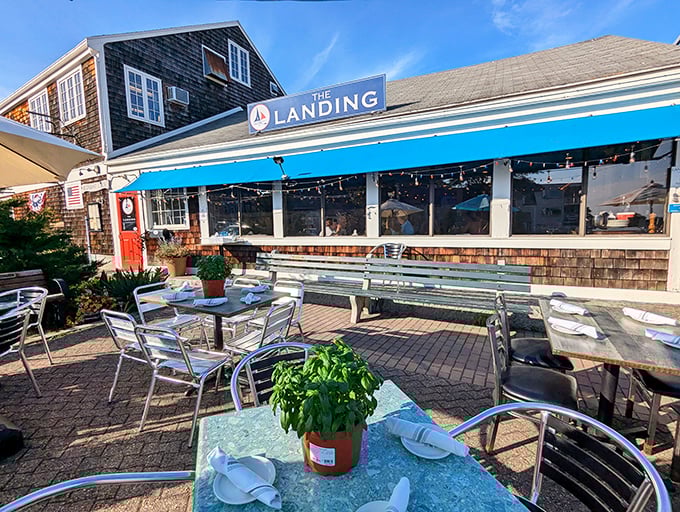 The Landing Restaurant proves that waterfront dining doesn't need pretension—just fresh seafood, cold drinks, and a view that makes smartphones redundant.