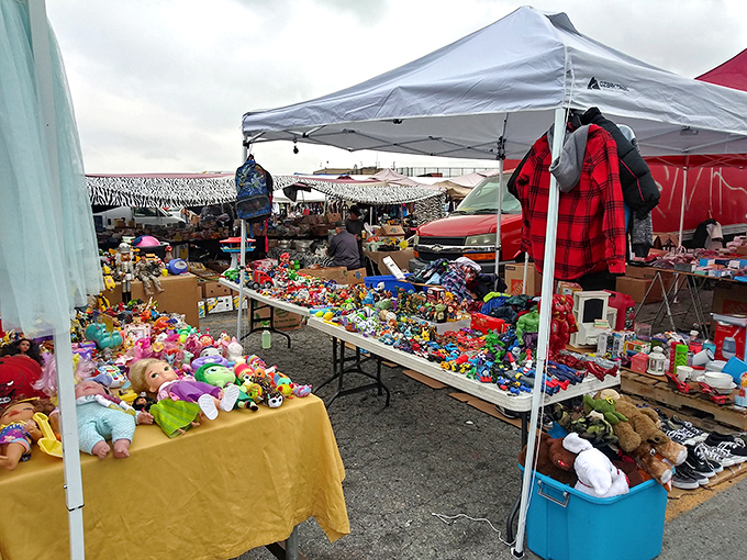 Childhood joy by the tableful! This toy wonderland proves that happiness can indeed be purchased, especially when it's priced to move.