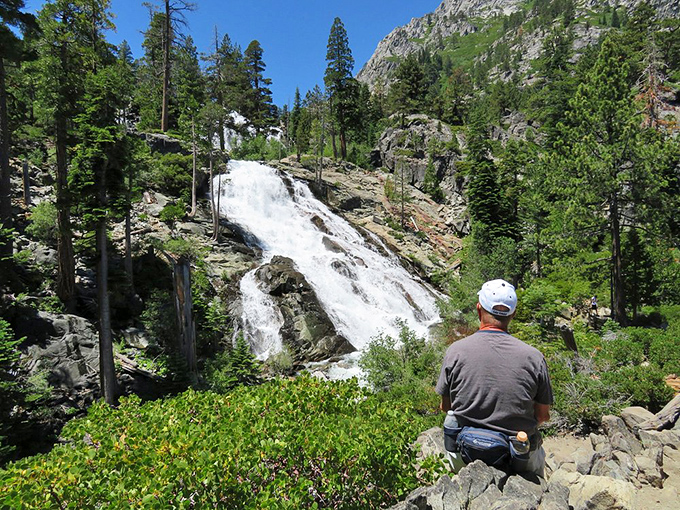 Even the most dedicated waterfall-chaser needs a moment to sit back and absorb the majesty. Nature's version of a standing ovation.