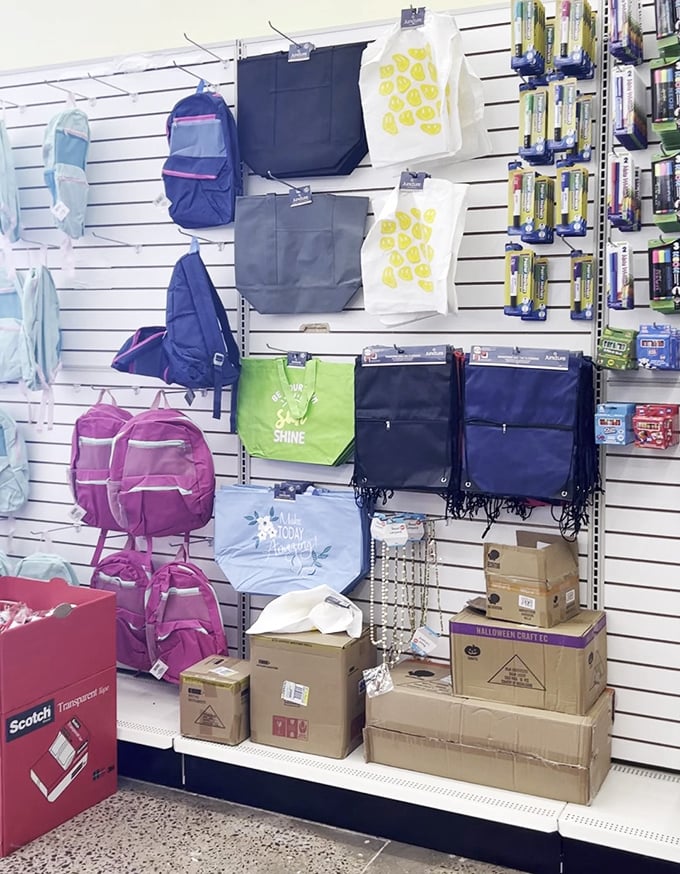 Office supplies stretching endlessly&mdash;pens, organizers, and storage solutions making work-from-home dreams achievable and tidy.