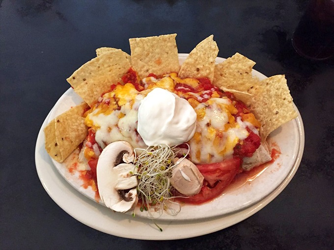 This vegetarian burrito brings enough personality to the table that even dedicated carnivores might experience a moment of plant-based envy.