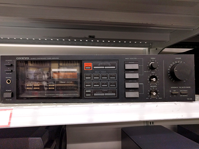 This Onkyo stereo receiver once dominated someone's living room entertainment center. Now it awaits a nostalgic audiophile's loving restoration.