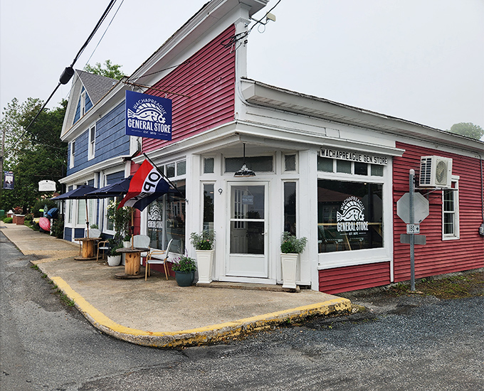 The General Store wears its patriotic colors proudly. Part grocery, part community center, all charm &ndash; they probably know your order before you do.
