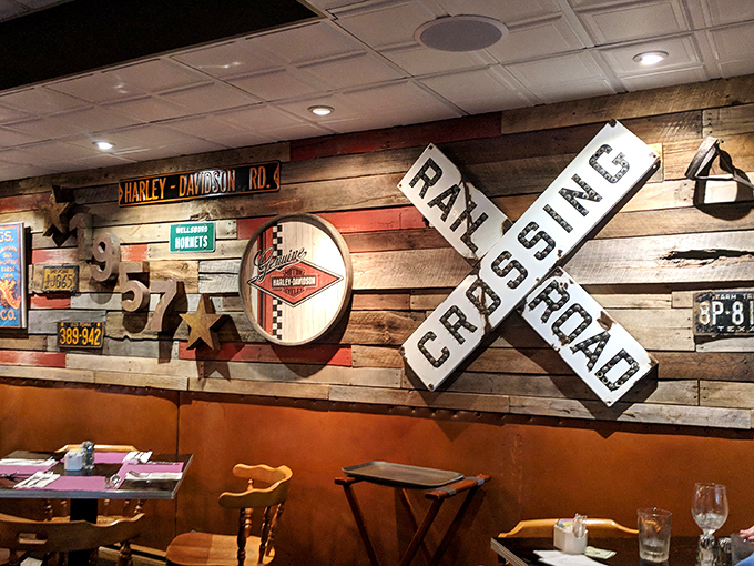 Wall decorations that tell stories of local history, road trips, and the kind of Americana that makes you feel instantly at home.