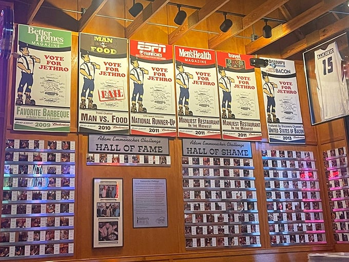 The Wall of Fame showcases brave souls who've attempted food challenges&mdash;some triumphant heroes, others delicious casualties of ambition.