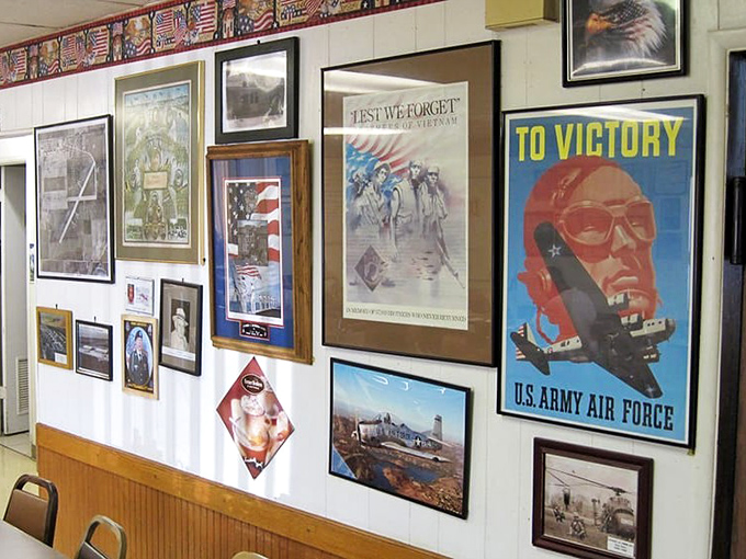 The walls tell stories of American aviation history while you contemplate the serious business of whether to order pancakes or waffles.