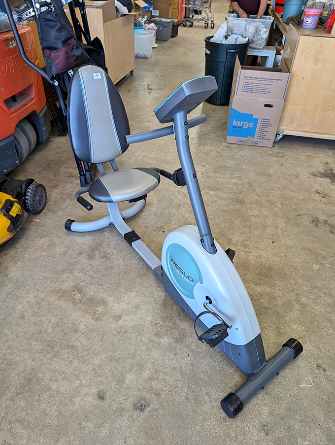 Exercise equipment that won't gather dust—at least not because of its price. This recumbent bike costs less than a month at most gyms.