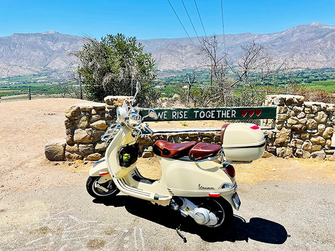Italian scooters meet California vistas&mdash;a reminder that life's finest moments often combine the perfect vehicle with an even better destination.