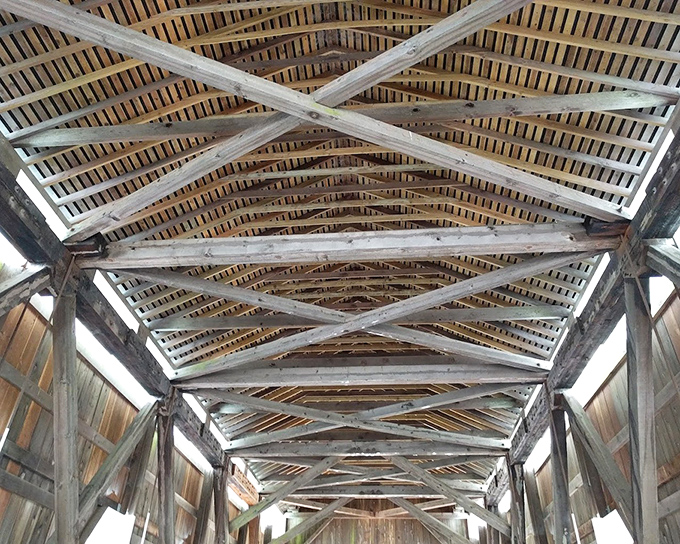 Looking up reveals the geometric precision of yesteryear's craftsmen &ndash; a wooden puzzle assembled with nothing but knowledge, skill, and determination.