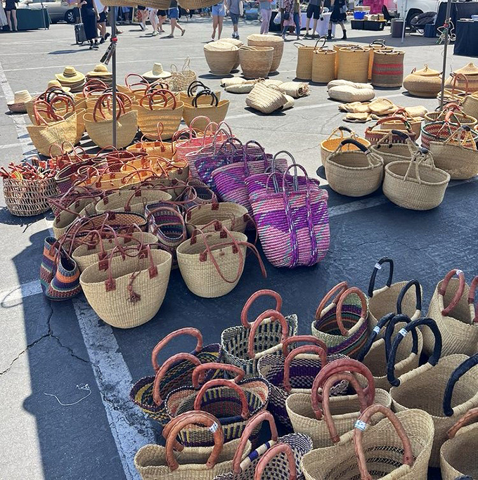 Woven basket paradise where your farmers market haul could finally travel in style. From practical totes to statement pieces that scream "I vacation in interesting places."