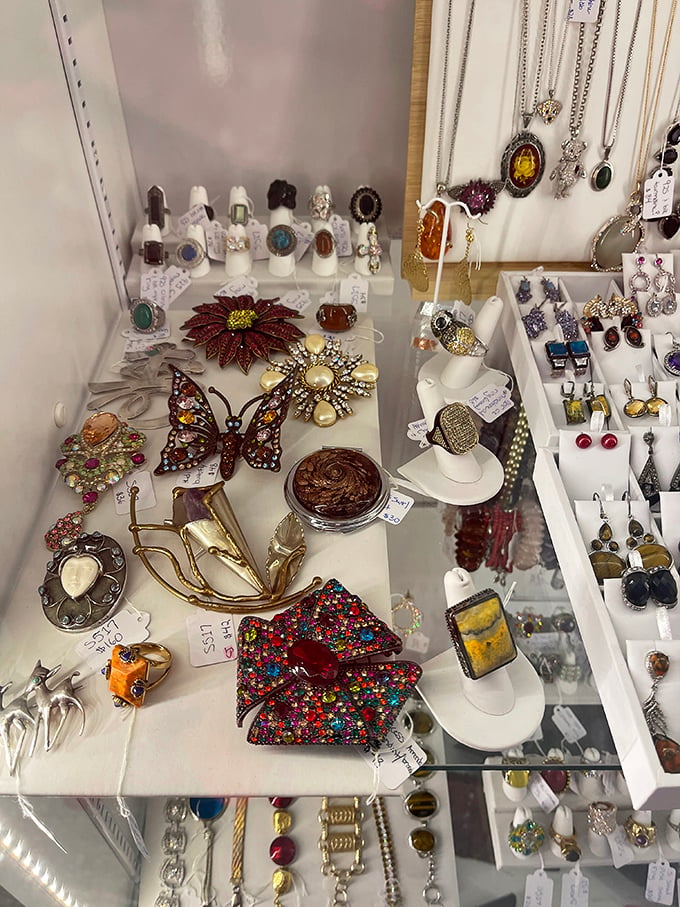 Jewelry that tells stories&mdash;from that spectacular butterfly brooch to delicate pendants, each piece once completed someone's perfect outfit.