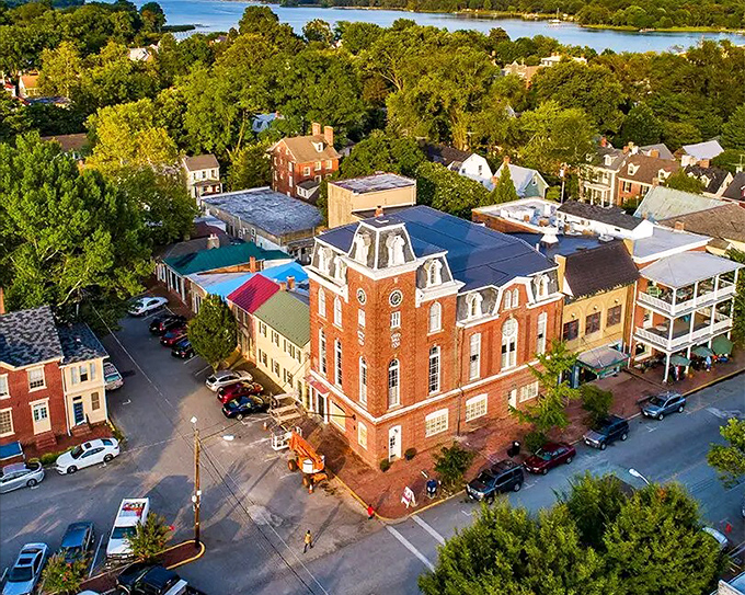 The courthouse stands sentinel over Chestertown, its distinctive clock tower marking time in a place where history feels deliciously present.