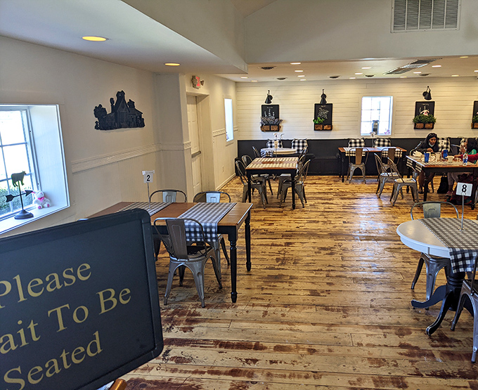 Black and white checkered tablecloths signal no-nonsense dining priorities &ndash; this place cares more about flavor than frills.