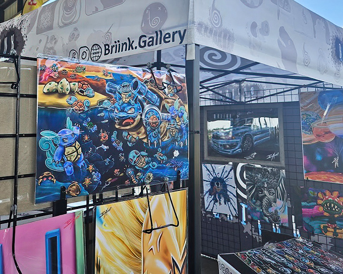 The Briink Gallery brings unexpected artistic flair to the market scene. Who says you can't find museum-worthy creativity between the sock vendors?