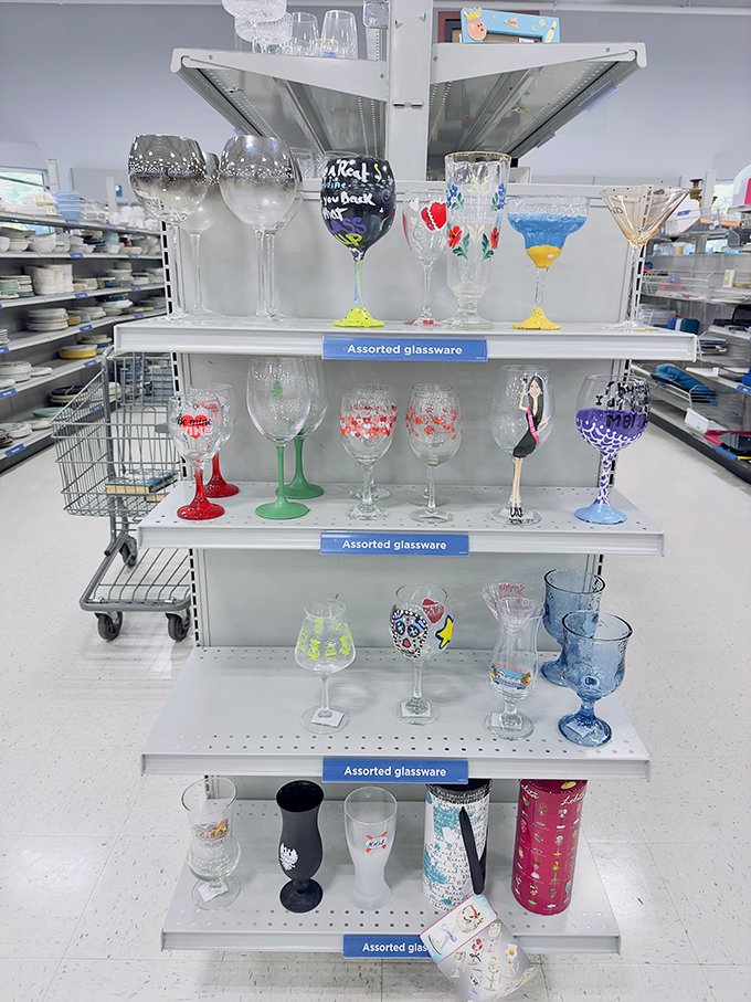 Wine glasses galore, from elegant stems to quirky novelty designs. Perfect for everything from fancy dinner parties to Tuesday night reality TV binges.