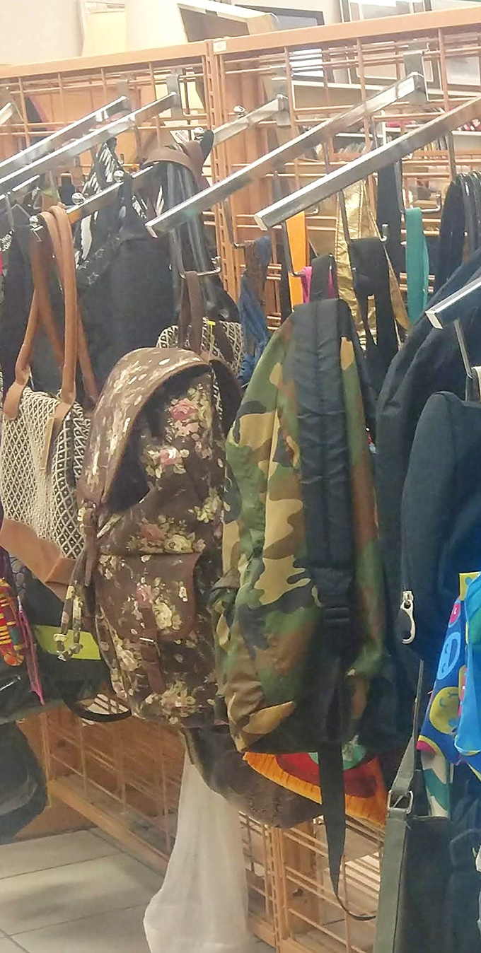 Backpacks and bags with previous lives now stand ready for new adventures&mdash;from classroom to hiking trail.