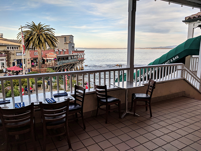 Ocean views from the balcony that make you wonder: is it the scenery or the wine making everything taste better? (Spoiler: it's both).