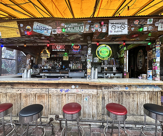 This isn't just a bar&mdash;it's a weathered wooden stage where cocktails, conversations, and connections have been performing for decades.