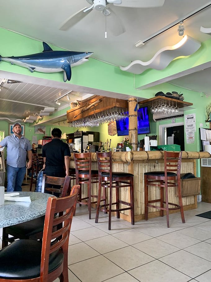The bar where Jimmy Buffett lyrics suddenly make perfect sense. That shark on the wall has seen some stories!