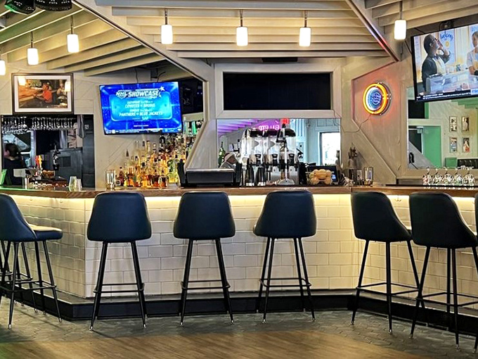 The bar area strikes that perfect balance between "I'm on vacation" and "I'm a local"&mdash;a gathering place where stories flow as freely as the drinks.