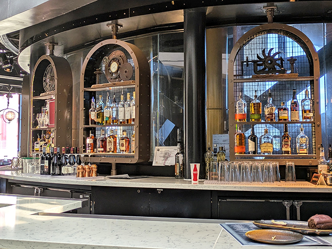 This isn't just a bar&mdash;it's a liquid laboratory where spirits are displayed in brass-framed cabinets like rare scientific specimens. Edison would approve.
