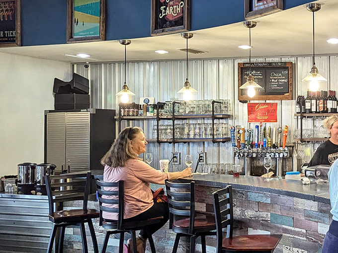 The bar area&mdash;where morning coffee drinkers and evening wine sippers cross paths in a beautiful dance of caffeinated and fermented pleasures.