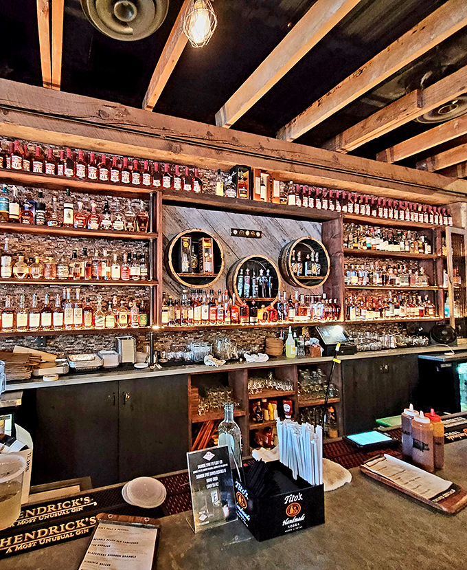 The bourbon bar isn't just impressive&mdash;it's a wooden shrine to America's native spirit, with enough options to make a Kentucky colonel blush with pride.