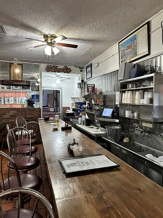 The counter seating offers front-row tickets to the culinary show – like Broadway for breakfast, but with better reviews and more cheese.