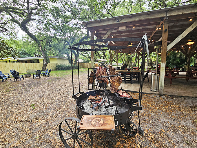 Primal cooking at its finest. This custom grill wagon could star in its own Western, rustling up steaks instead of cattle.