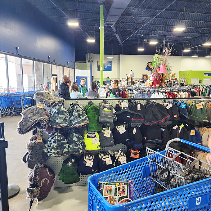 Beanie central! Colorado's unofficial winter uniform hangs ready for the next snowfall or bad hair day emergency.