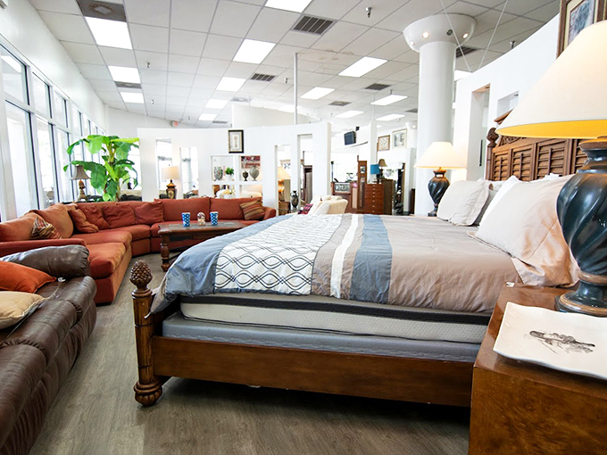 That bedroom display would make any guest think you spent thousands, while you smile knowingly about your savvy shopping skills.