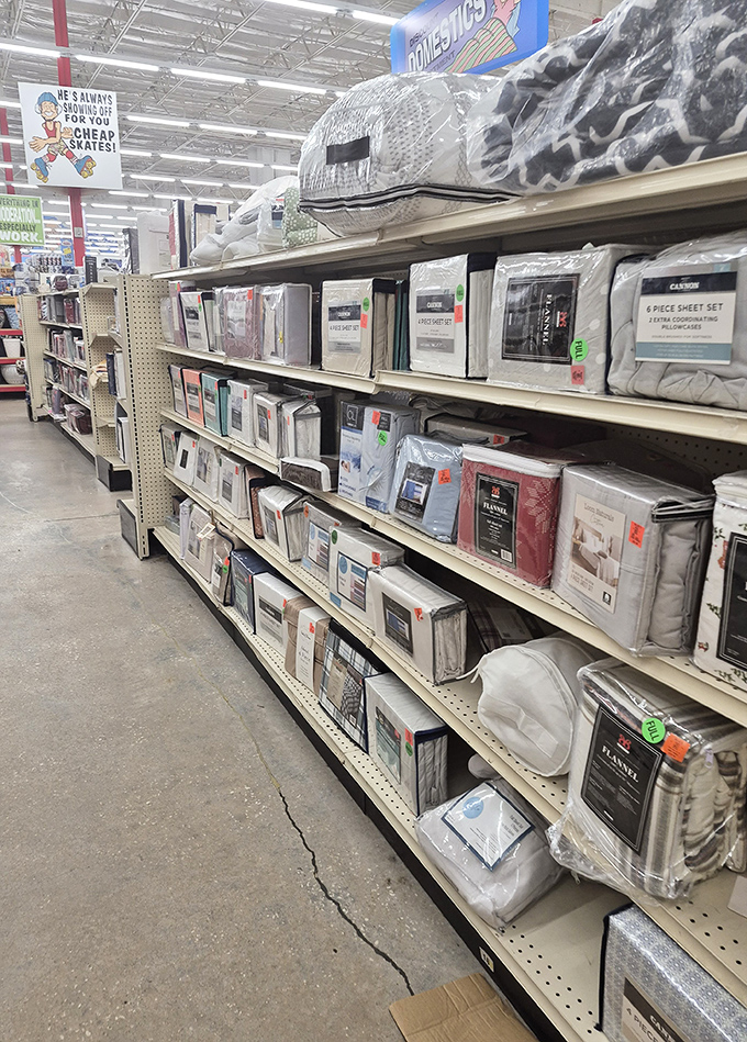 Bedding bonanza where thread counts meet rock-bottom prices. Those sheet sets cost less than a mediocre dinner out&mdash;sweet dreams indeed!