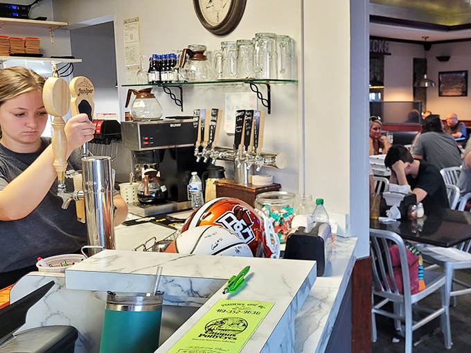 Where beer meets breadsticks in holy matrimony. The beverage station stands ready to provide the perfect companion to your cheese adventure.