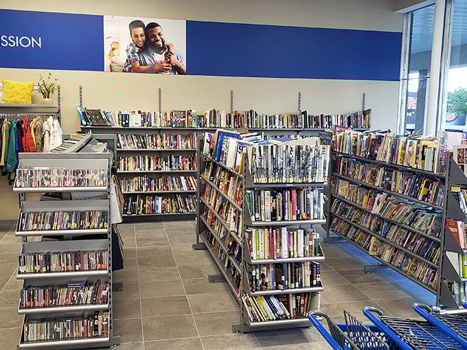 The book and media section offers literary adventures and entertainment at prices that make building a personal library actually affordable.