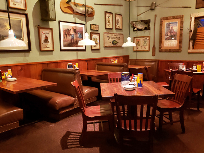 Cozy booths invite intimate conversations over seafood feasts. The fishing memorabilia on the walls ensures you never forget where your dinner originated.